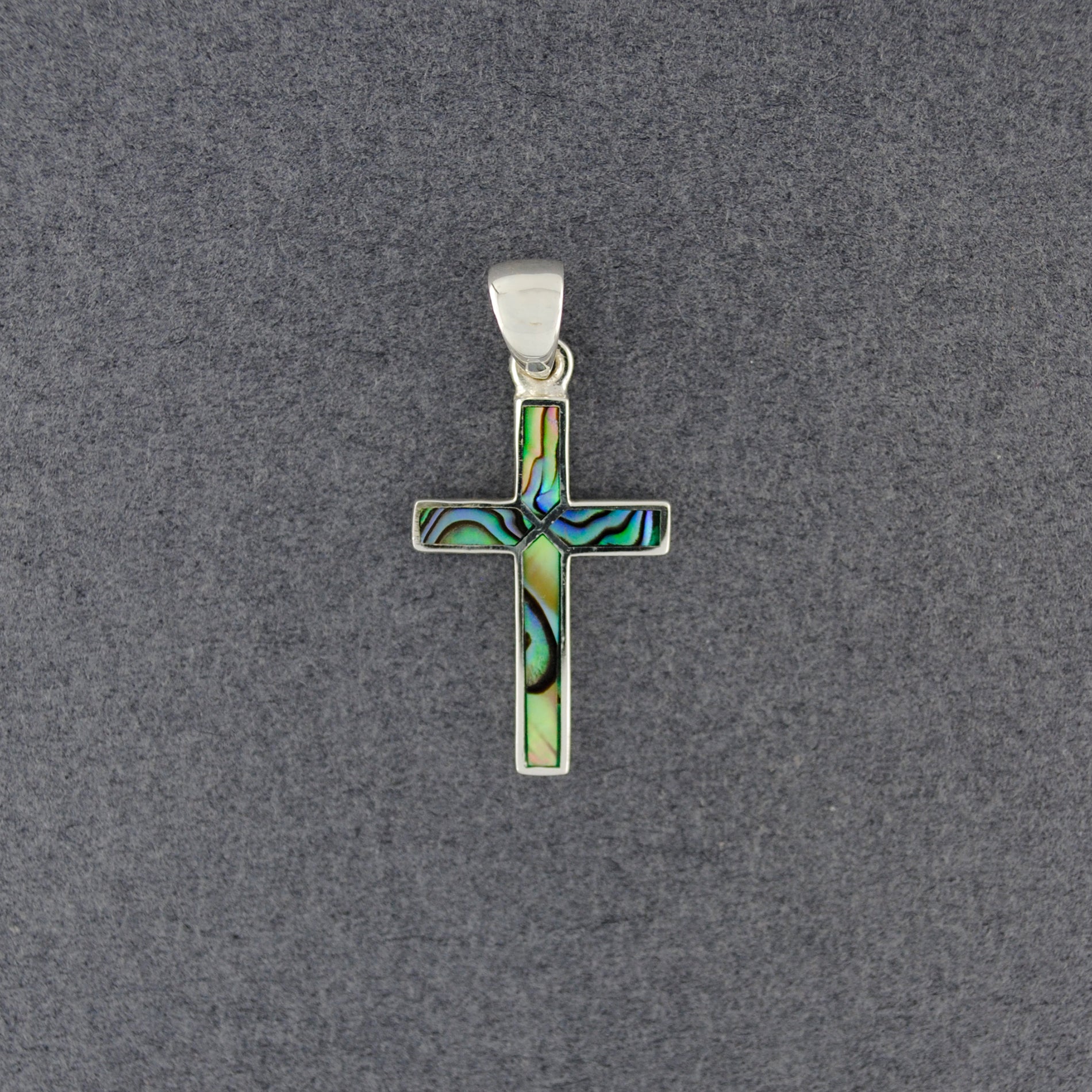 Sterling Silver Abalone Cross Pendant – Green River Silver Co.