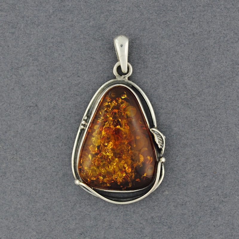 Amber Triangle Pendant – Green River Silver Co.