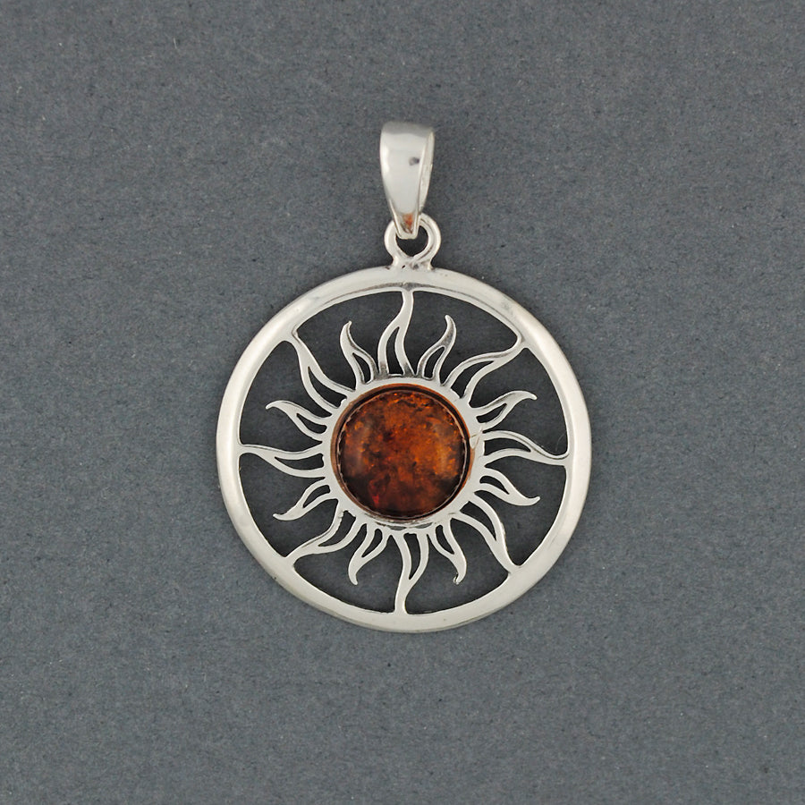 Amber Sun In Circle Pendant – Green River Silver Co.