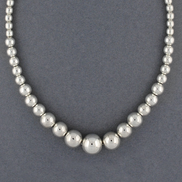 Sterling Silver Graduating Beaded Necklace – Green River Silver Co.